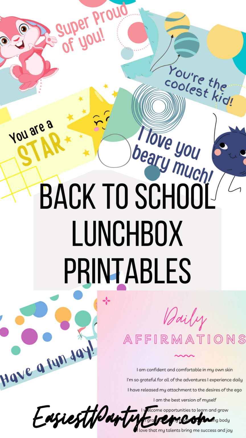 Back to school Lunch Box Printables - Easiest Party Ever